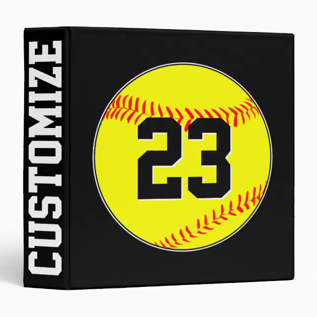 Fastpitch Softball Player Number & Team Name Coach 3 Ring Binder | Zazzle