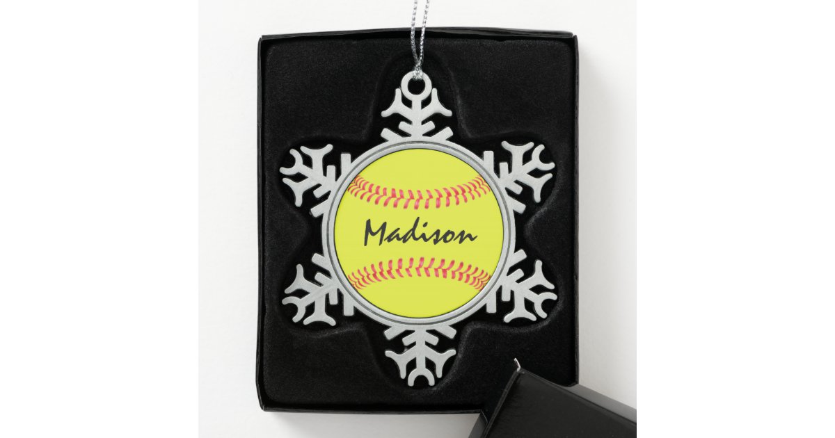 Fastpitch Softball Snowflake Christmas Ornament | Zazzle