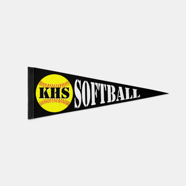 Fastpitch Softball Team School Letters Custom Pennant Flag | Zazzle