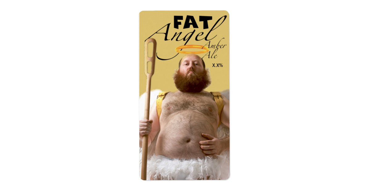 Fat Angel Amber Ale Label | Zazzle