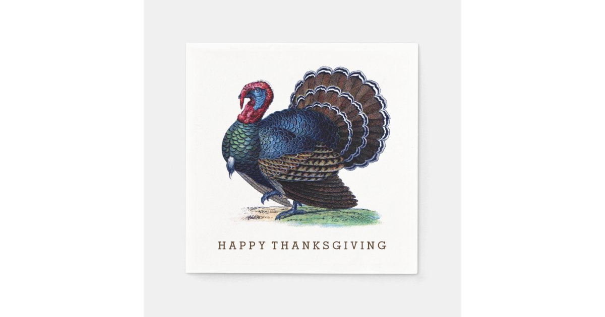 Fat Antique Turkey Thanksgiving Napkins | Zazzle