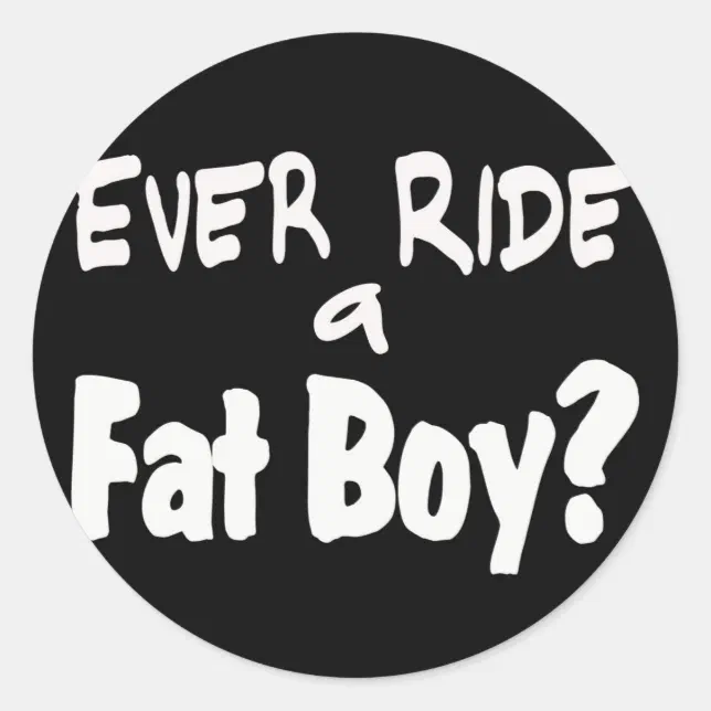Fat Boy Rider Classic Round Sticker | Zazzle