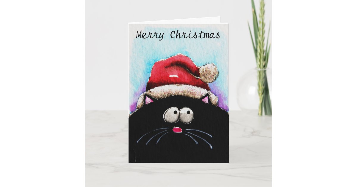 Fat Cat Christmas card | Zazzle
