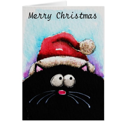 Fat Cat Christmas card | Zazzle