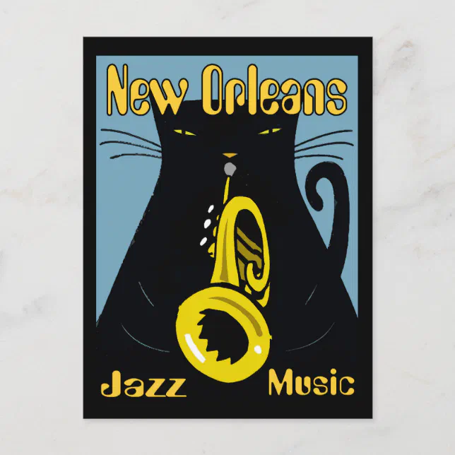 Fat Cat New Orleans Music 2017 Postcard | Zazzle