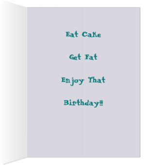 Fat Cat with Purple Hat Funny Happy Birthday Card | Zazzle