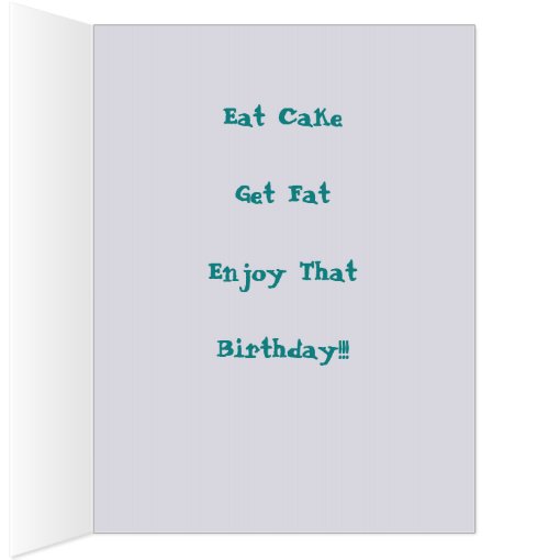 Fat Cat with Purple Hat Funny Happy Birthday Card | Zazzle