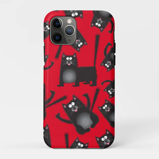 Fat chubby black cat cellphone cover case | Zazzle