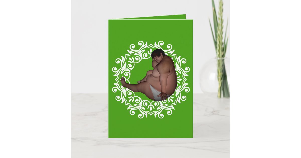 Fat Man | Big Fat Christmas! Weird Greeting Card | Zazzle