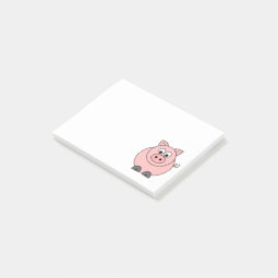 Fat Pink Pig Post-it Notes | Zazzle
