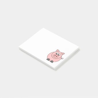 Fat Pink Pig Post-it Notes | Zazzle