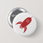 Fat Retro Rocket Ship Red Pinback Button | Zazzle