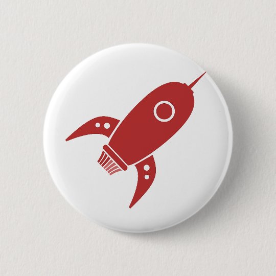 Fat Retro Rocket Ship Red Pinback Button | Zazzle.com