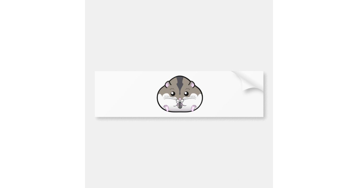 Fat Russian Dwarf Hamster Bumper Sticker | Zazzle