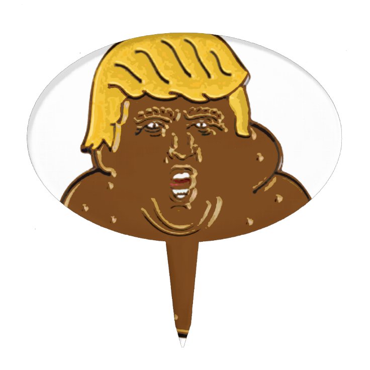 Fat Trump Emoji Poop Cake Topper | Zazzle