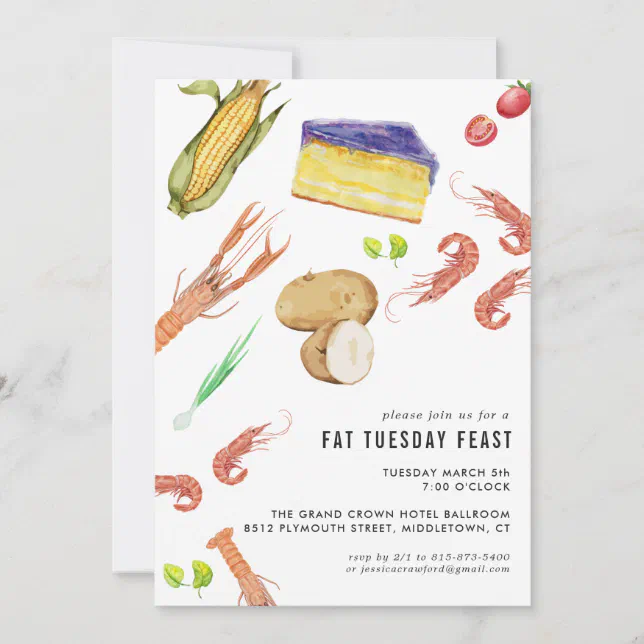 Fat Tuesday Mardi Gras Party Invitation | Zazzle