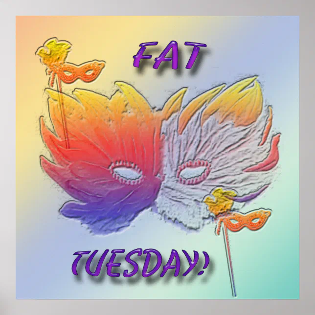 Fat Tuesday Mask Poster | Zazzle
