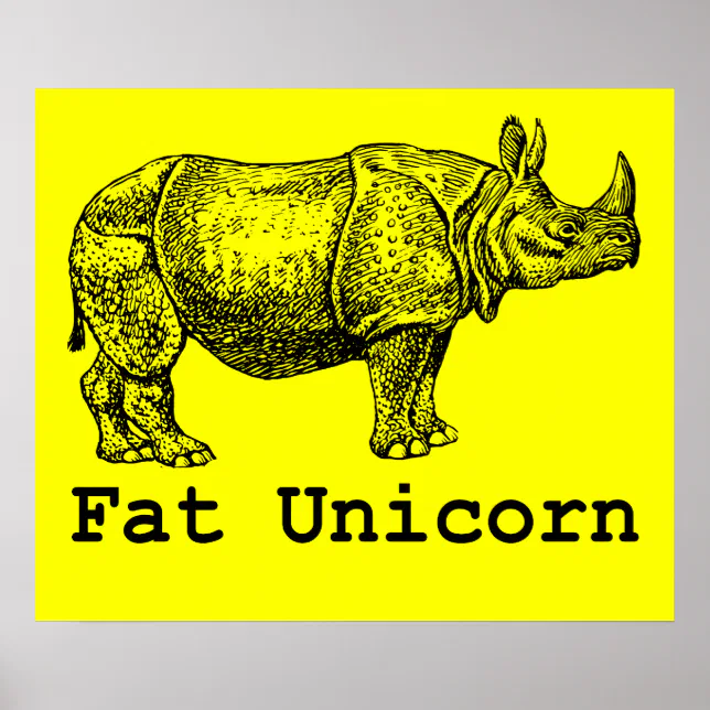 Fat Unicorn Poster | Zazzle