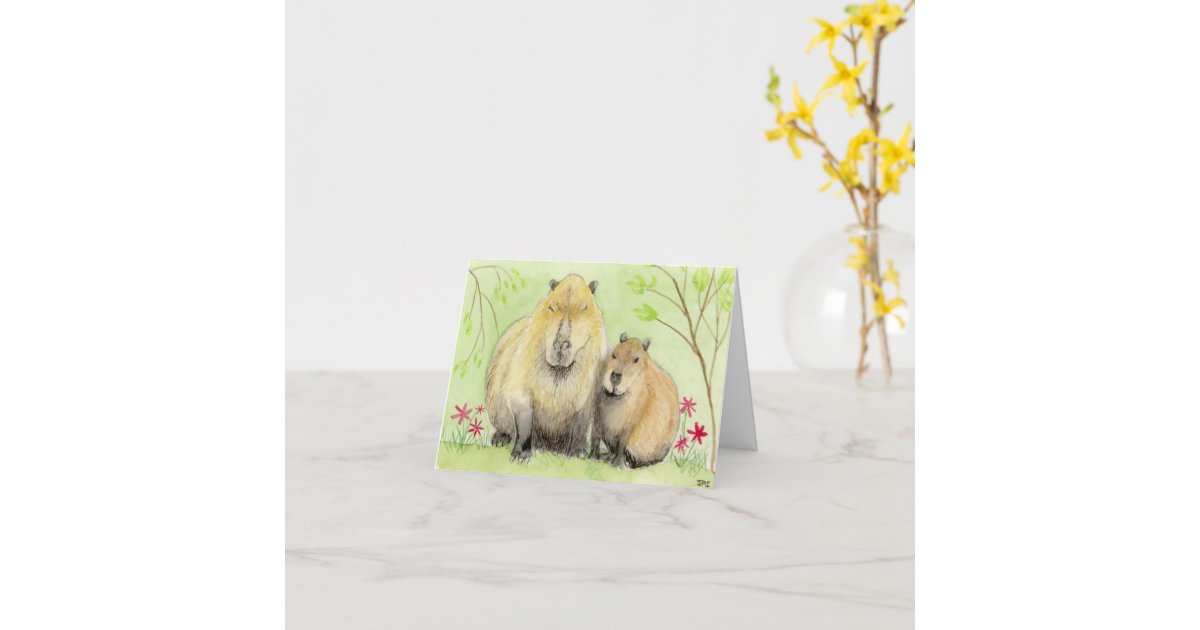 Father and Son Capybara Card | Zazzle