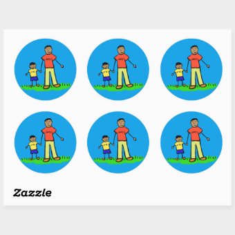 Father and Son Family Characters Custom Stickers | Zazzle