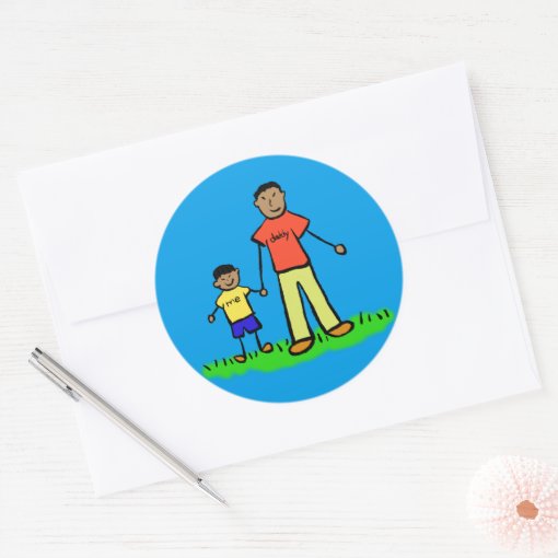 Father and Son Family Characters Custom Stickers | Zazzle