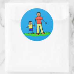 Father and Son Family Characters Custom Stickers | Zazzle