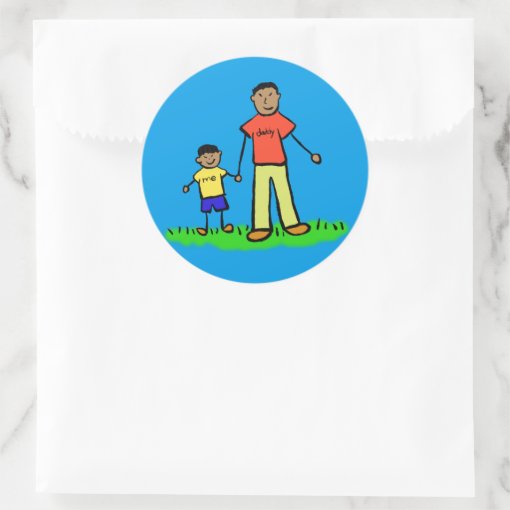 Father and Son Family Characters Custom Stickers | Zazzle