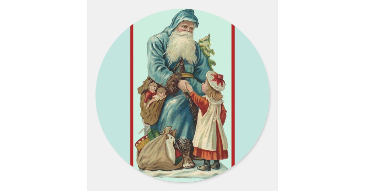 Father Christmas Classic Round Sticker | Zazzle