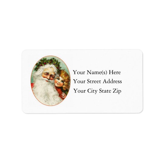 Father Christmas Vintage Address Label | Zazzle.com