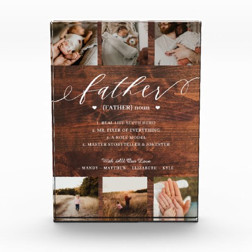 Father Dictionary Definition Photo Collage Wood | Zazzle