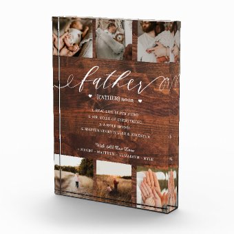 Father Dictionary Definition Photo Collage Wood | Zazzle