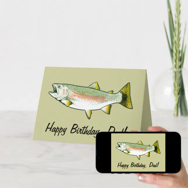 Father Happy Birthday: Rainbow Trout Card | Zazzle