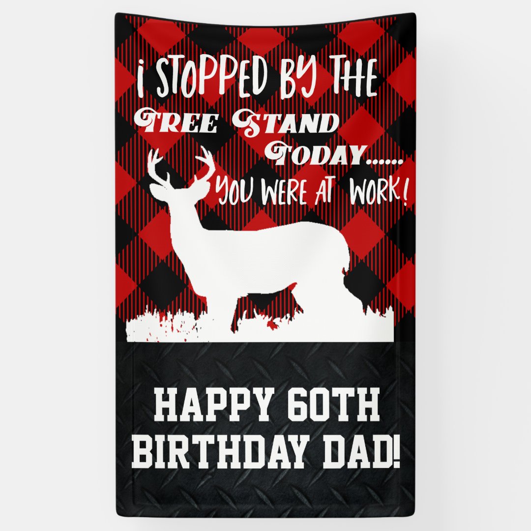 Father Hunting Birthday Dad Deer Hunting Sports Banner | Zazzle