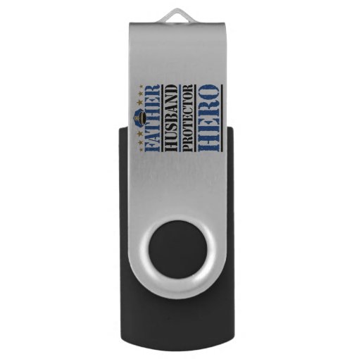 Father Husband Protector Hero Police Dad Flash Drive | Zazzle