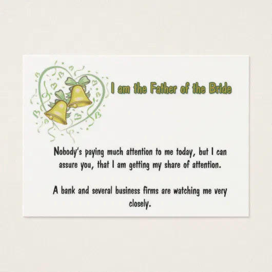 Father of the Bride Business Card | Zazzle