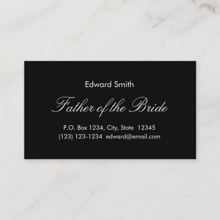 Father of the Bride Business Cards | Zazzle.com