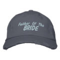 Father of the Bride Embroidered Text Blue Ball Cap | Zazzle