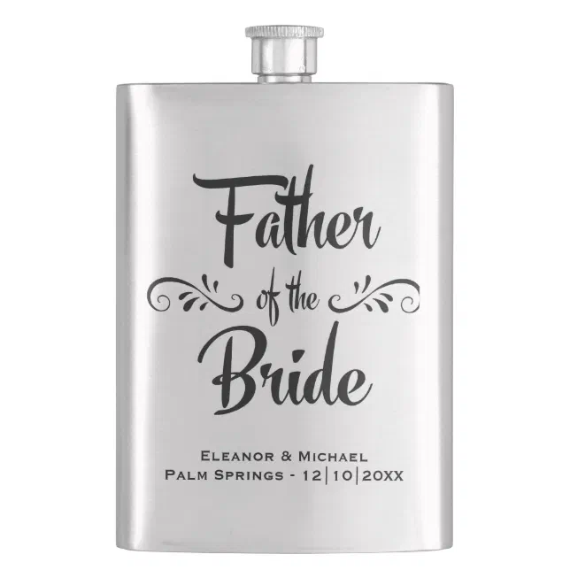 Father of the Bride - Funny Wedding Party Gift Hip Flask | Zazzle