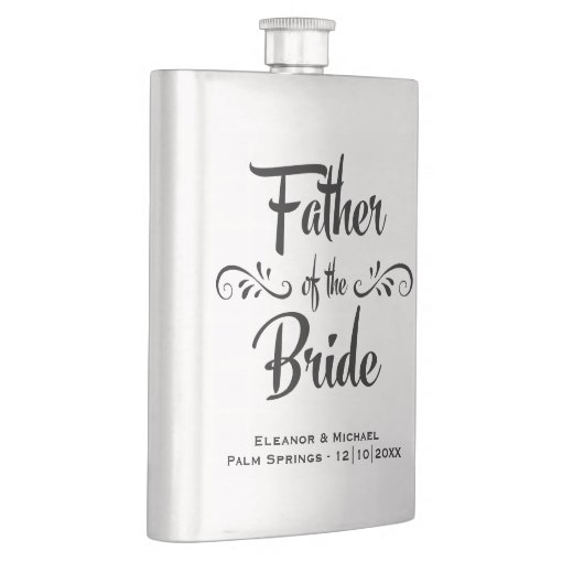 Father of the Bride - Funny Wedding Party Gift Hip Flask | Zazzle