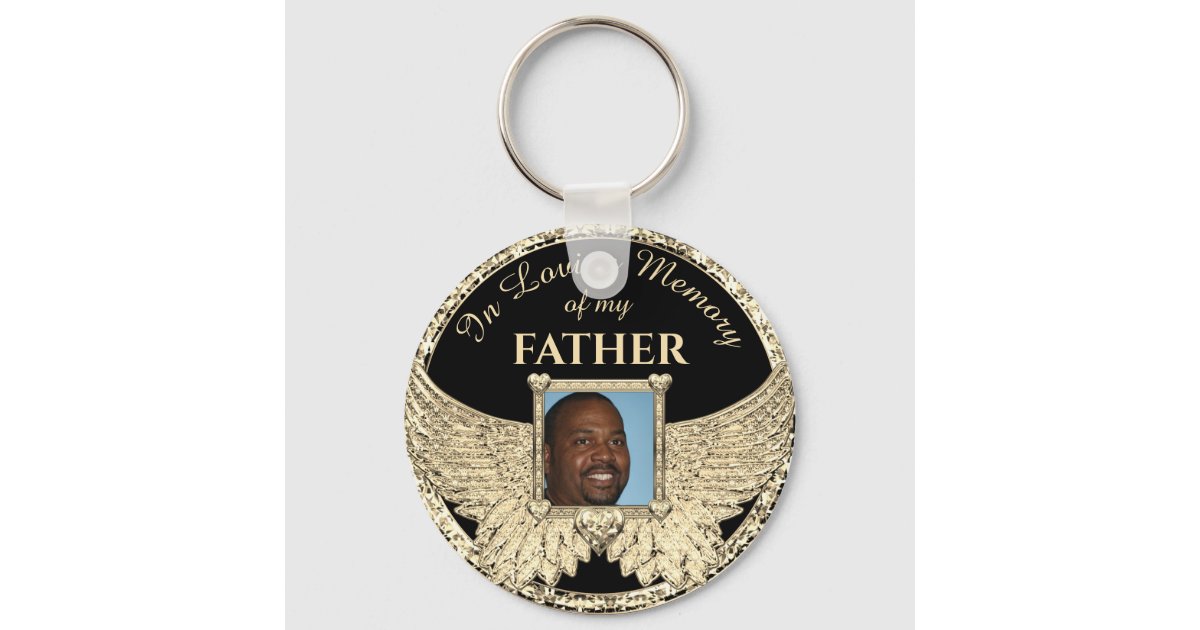 Father Photo Memorial Keychain | Zazzle
