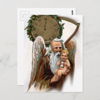 father time postcard | Zazzle