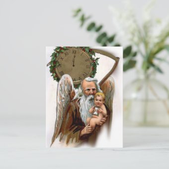 father time postcard | Zazzle