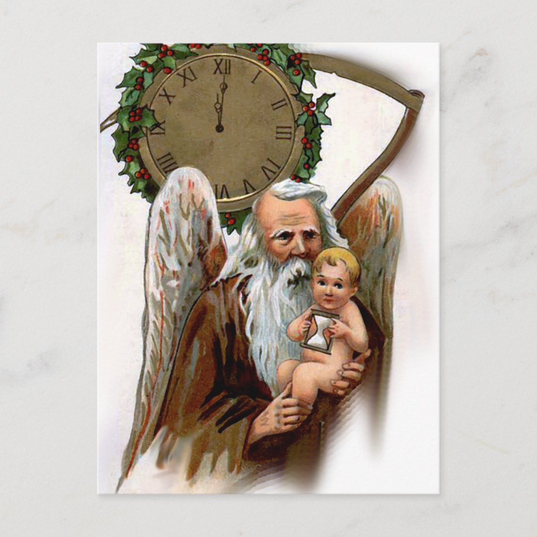 father time postcard | Zazzle