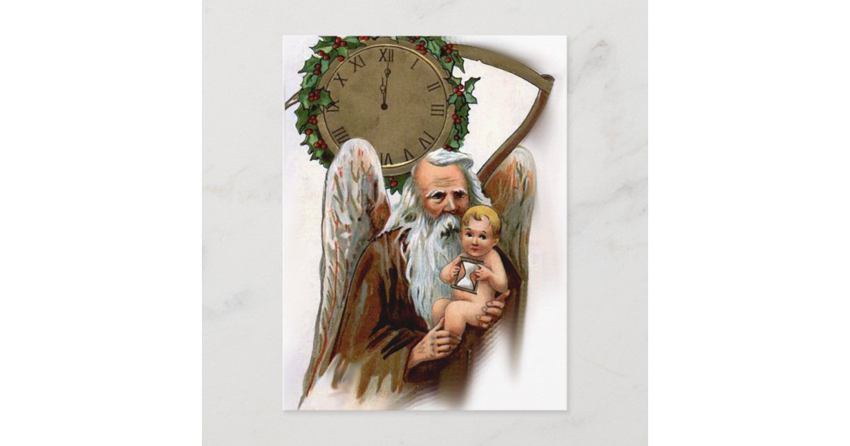father time postcard | Zazzle