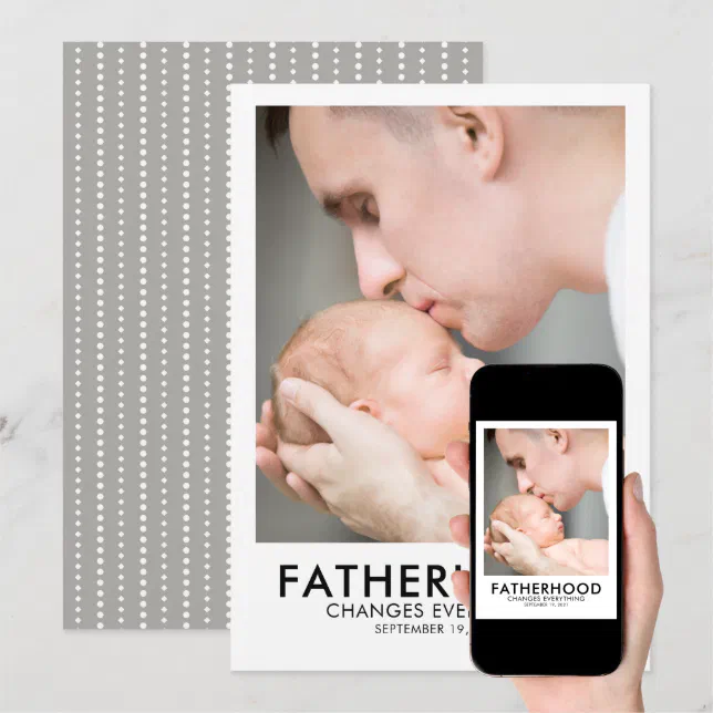 Fatherhood Father's Day Photo Card | Zazzle