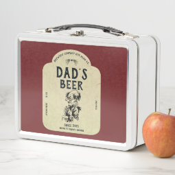Father's beer label metal lunch box | Zazzle