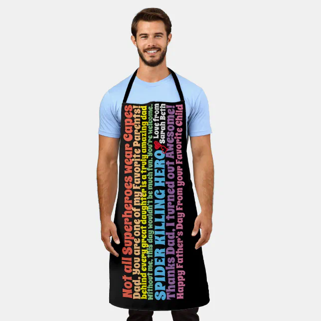 Fathers Dad Funny Quotes Wishes from Daughter Apron | Zazzle