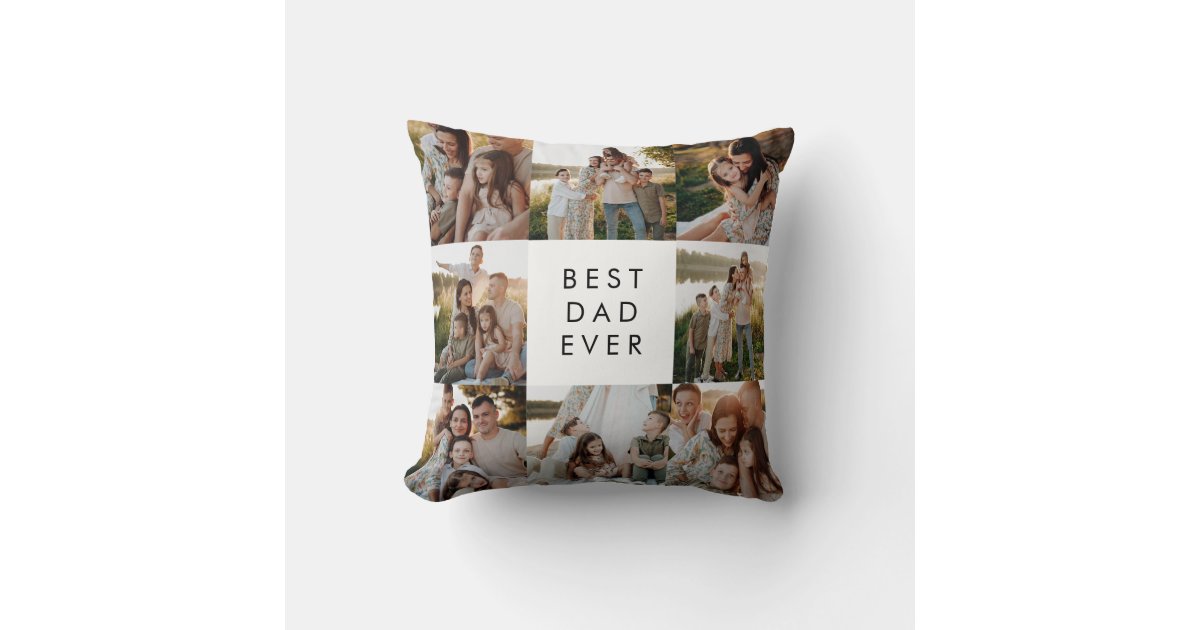 Father's Day Best Dad Ever Photo Pillow | Zazzle