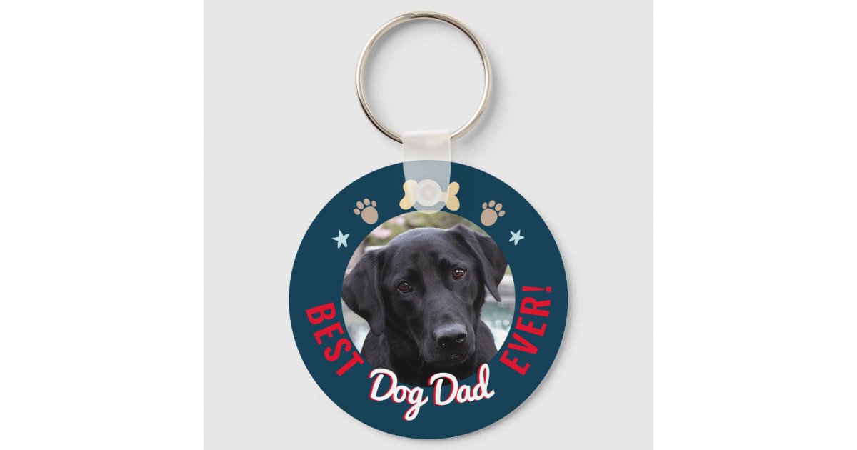 Father's Day Best Dog Dad Ever Keychain | Zazzle