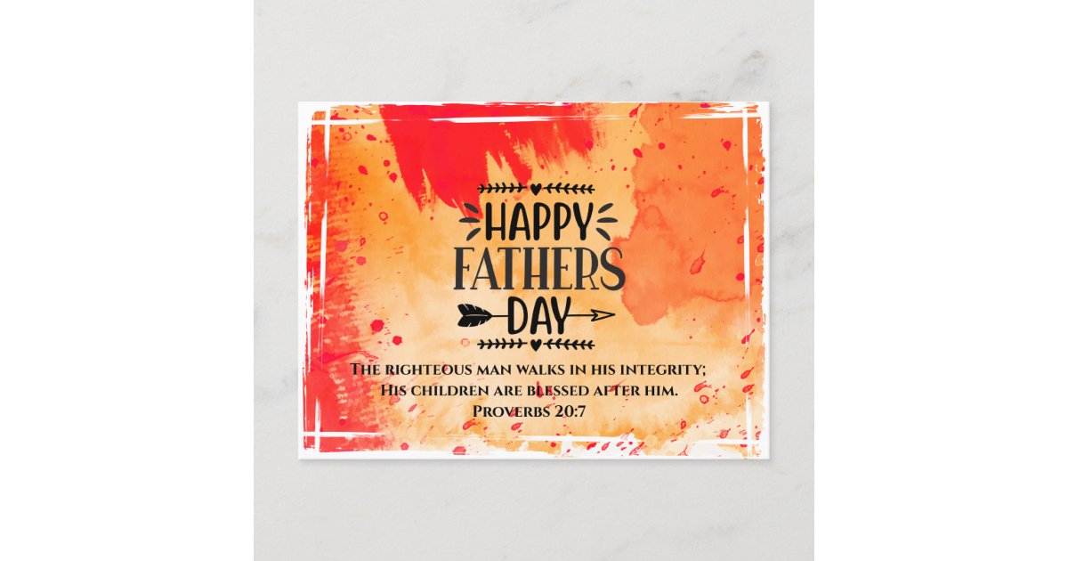 Father's Day Bible Verse Proverbs 20:7 Postcard | Zazzle